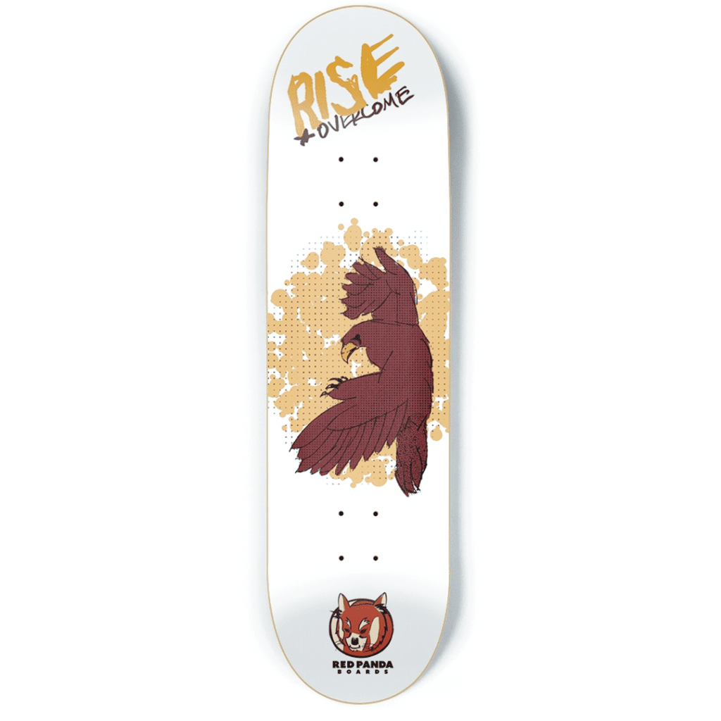 Rise and Overcome Skateboard Deck | Red Panda Skateboards